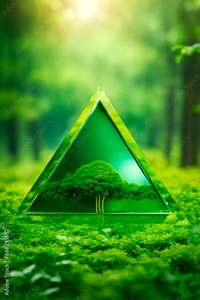 icon framed in an equilateral triangle, logo that reflects the concept ...