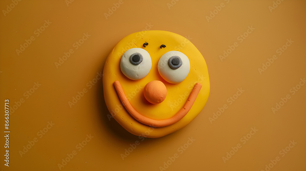 Funny smiley face on white background. Positive mood,Smiley face made ...