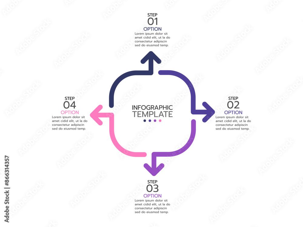 Cycle infographic concept of cyclic business process with 4 stages ...