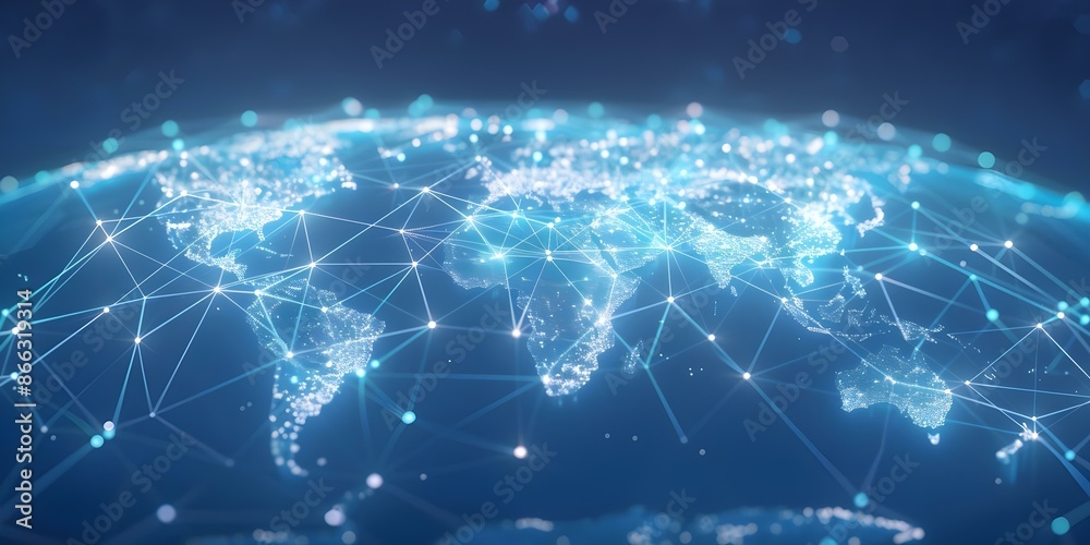 Global Connectivity Interconnected World Map with Major Cities ... Global Connectivity Interconnected World Map with Major Cities ...
