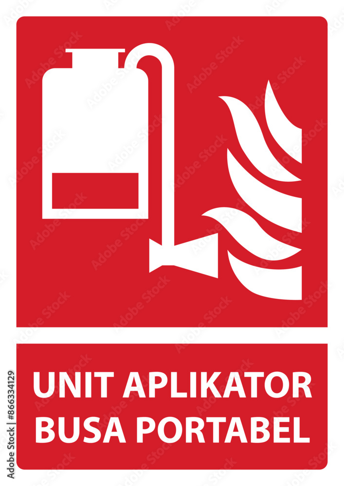 ISO fire prevention safety signs in indonesian_unit aplikator busa ...