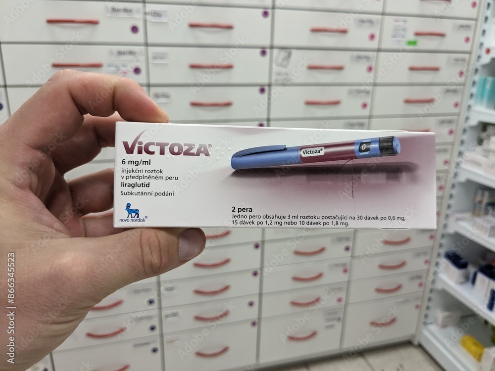 Prague,Czech republic-June 28 2024: VICTOZA medication with Liraglutide ...