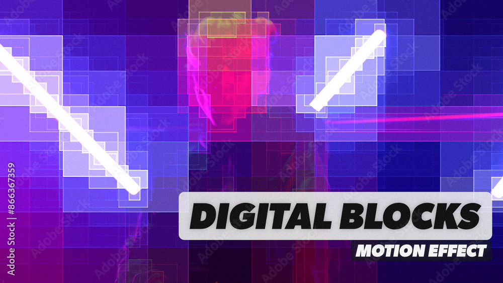 Digital Blocks Procedural Motion Effect Stock Template | Adobe Stock