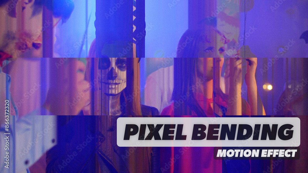Pixel Bending Vertical Procedural Motion Effect Stock Template | Adobe ...