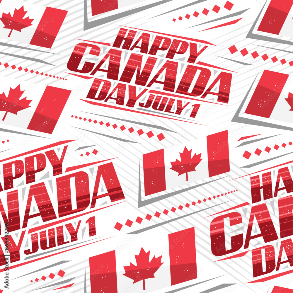 Vector seamless pattern for Canada Day, square background with ...