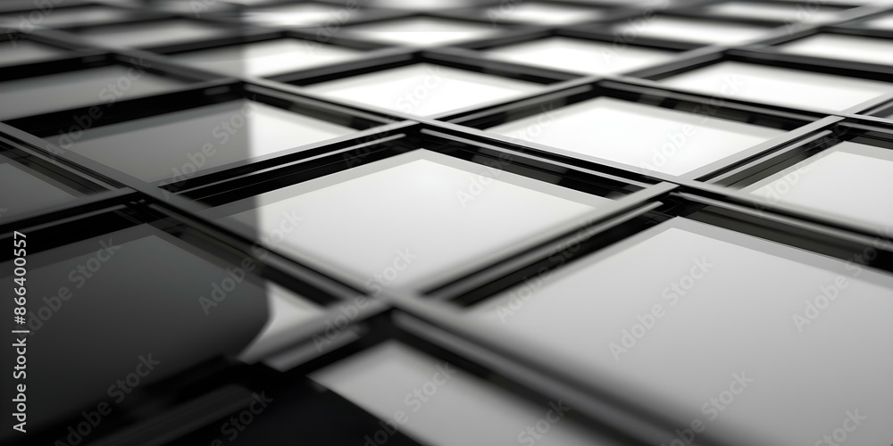 Flatbed scan of black and white contact sheet with empty film frames ...