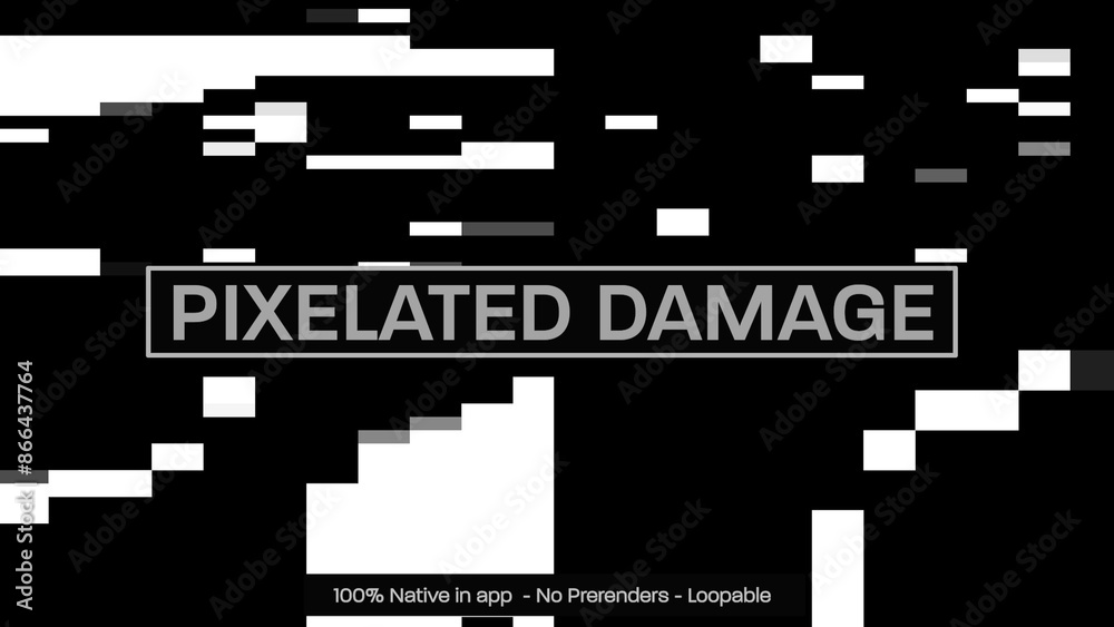 Pixelated Damage Artifacts Dynamic Motion Overlays Stock Template ...
