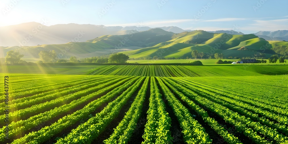 Nurturing the Community A Vibrant Farm in the Rolling Hills. Concept ...