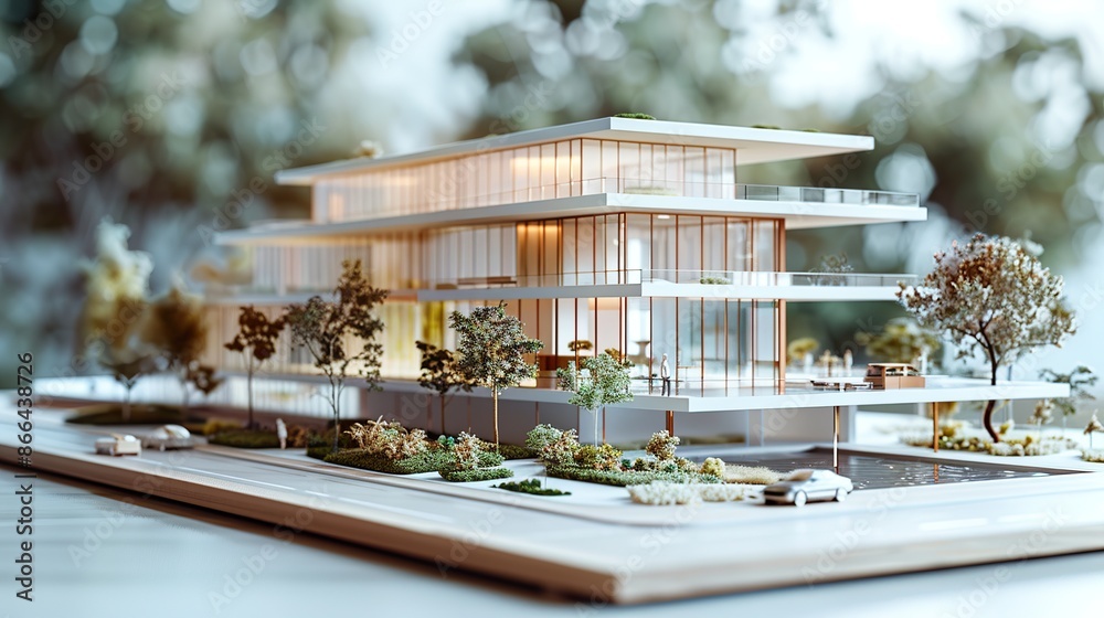 Modern Office Building Model: A model of a modern office building on a ...