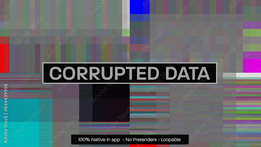 Corrupted Data Dynamic Motion Overlays Stock Template | Adobe Stock