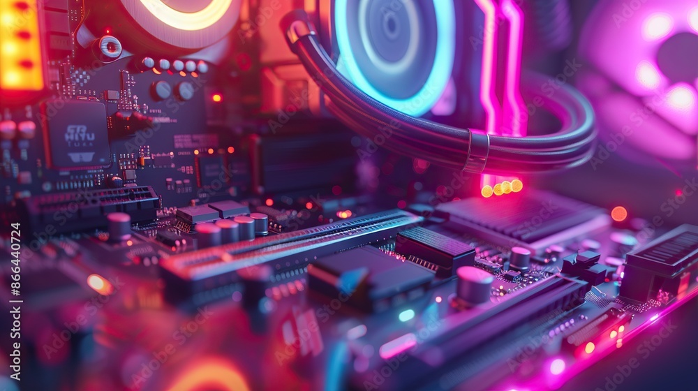 RGB PC Build with Neon Lights: An RGB PC build with vibrant neon lights ...