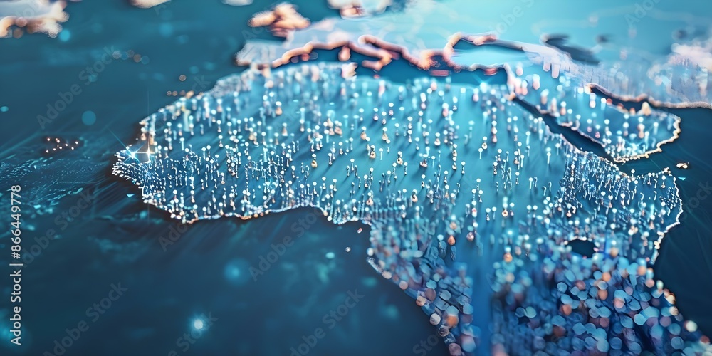 Digital Map Data Visualizations Show Population Density Migration Flows And Demographic Trends