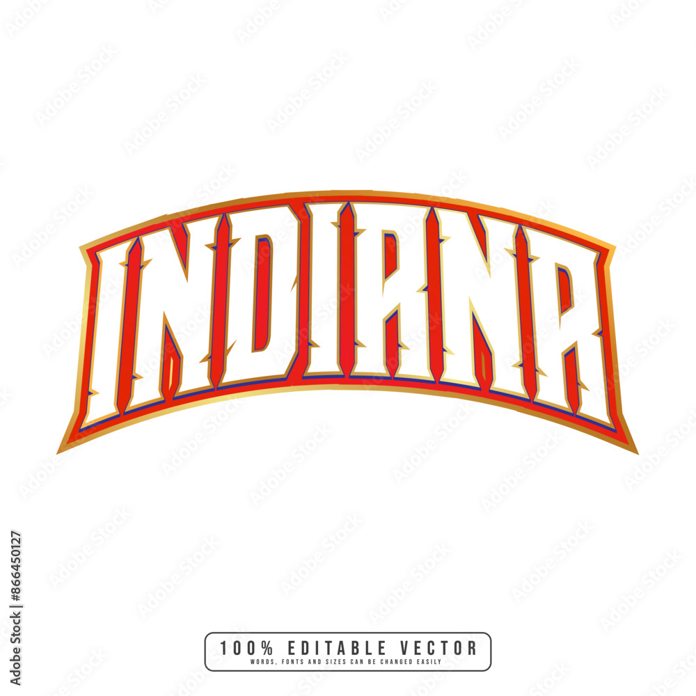 Indiana text effect vector. Editable college t-shirt design printable ...