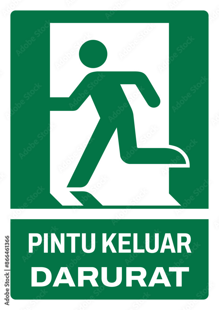 ISO emergency and first aid safety signs in indonesian_pintu keluar ...