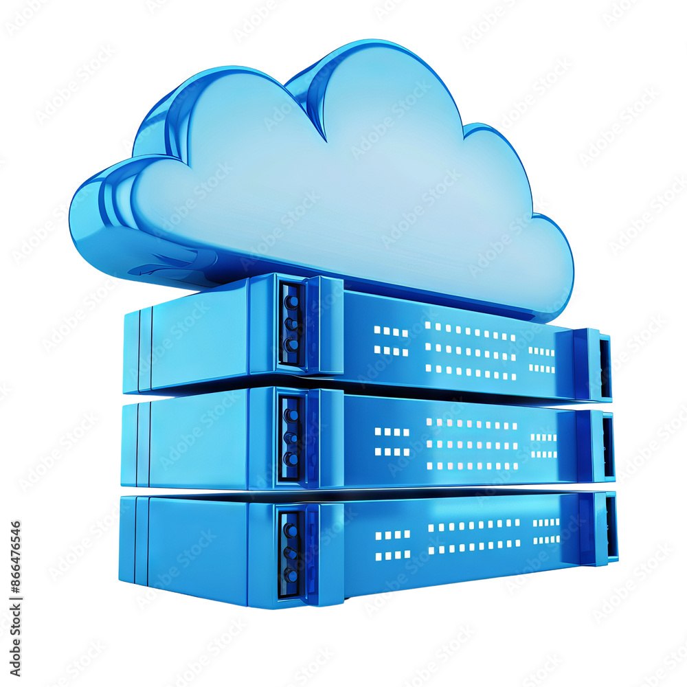 3D illustration of cloud computing network server. Concept of data ...