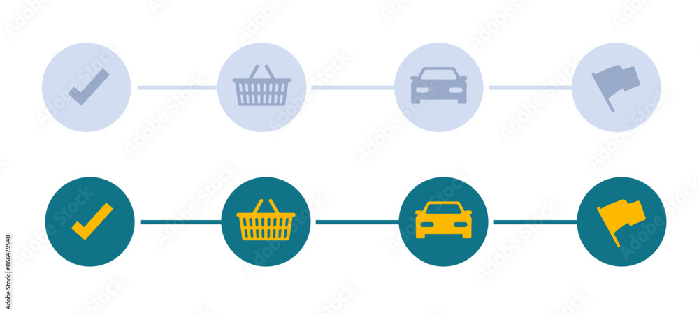 Order delivery process status bar vector service graphic illustration ...