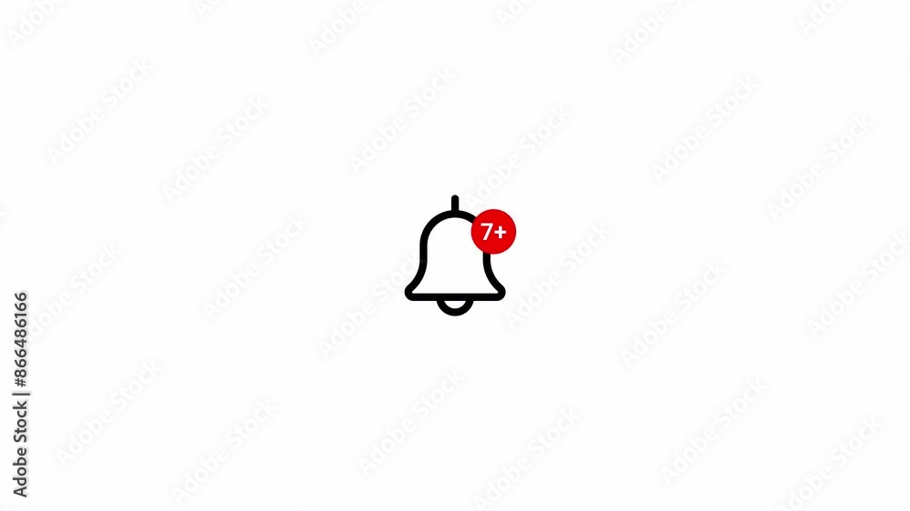 Social media bell notification icon animation on alpha channel ...
