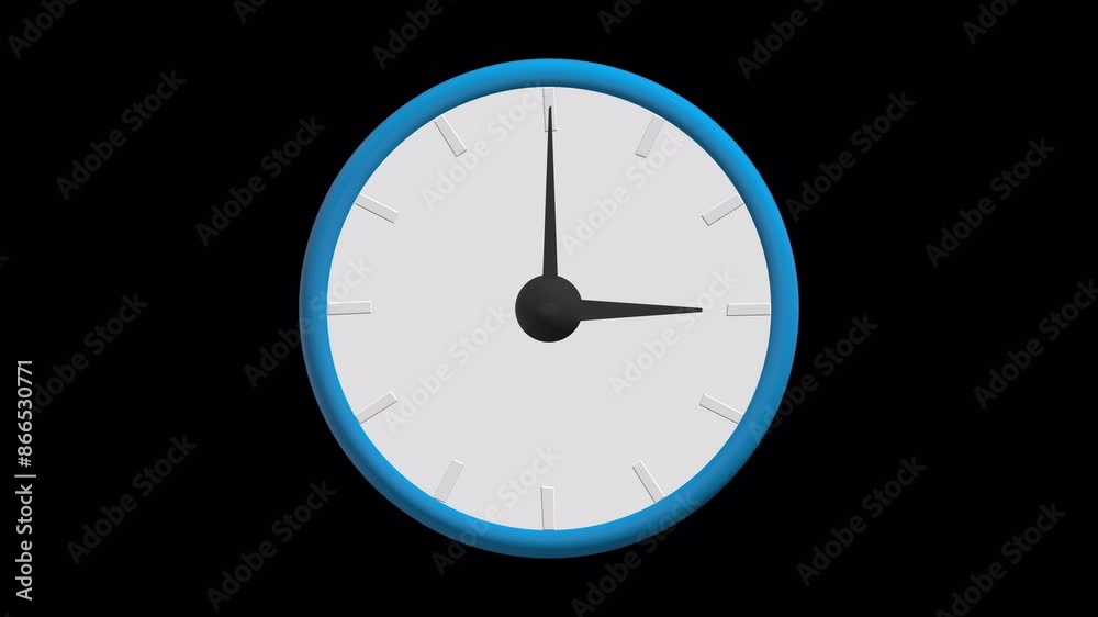 3D Clock Spinning Animation. Transparent Background. Clock Rotation ...