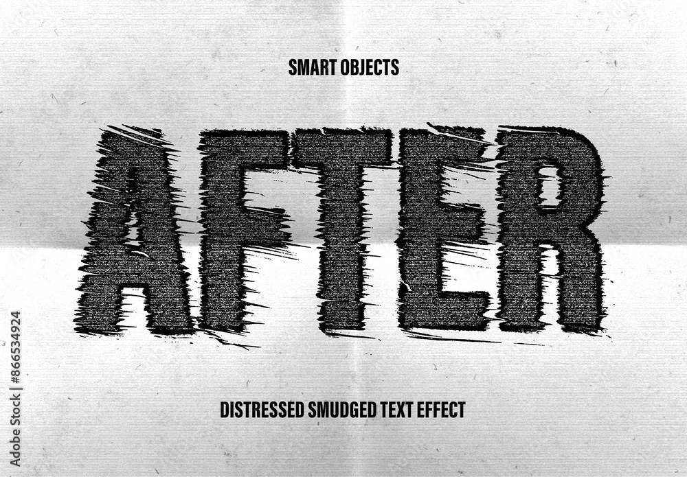 Distressed Smudged Text Effect Mockup With Generative AI Stock Template ...