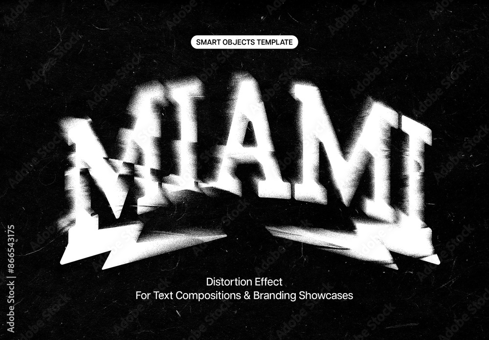 Glitched Distortion Text Effect Mockup Stock Template | Adobe Stock