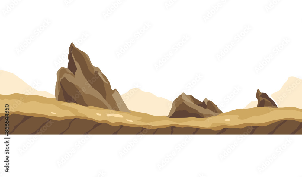 Game landscape. Cartoon design nature. Landscape of soil section ...