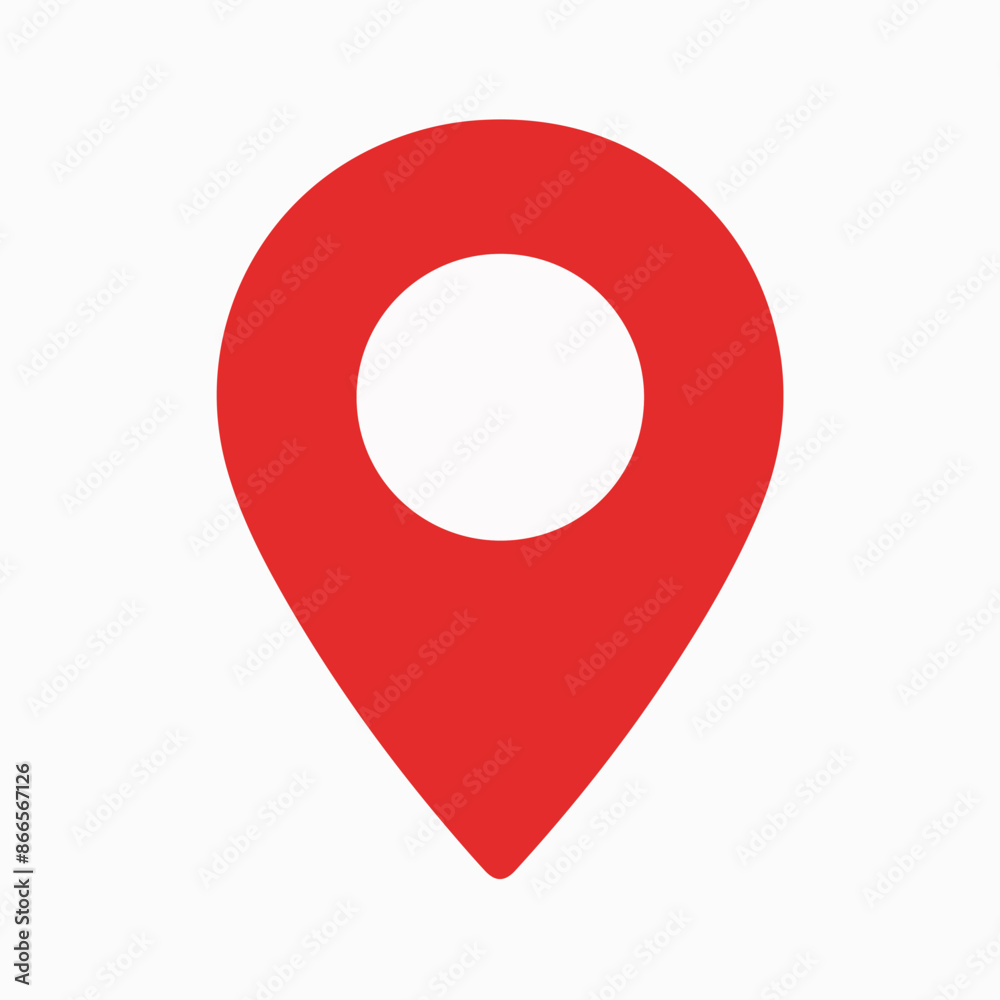 A red location pin icon, commonly used in maps and navigation ...