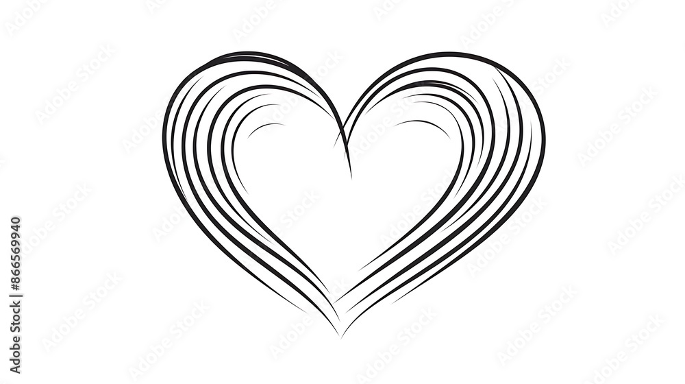Heart hand drawn. Heart continuous line drawing. Single contour heart ...