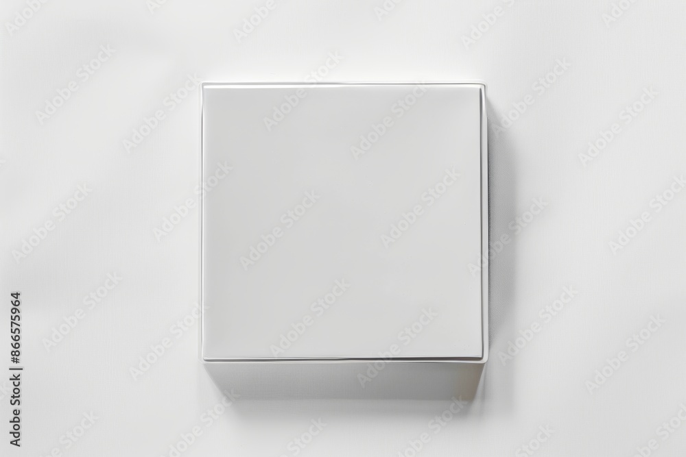 Closed compact plastic disc box mockup with white isolated blank for ...