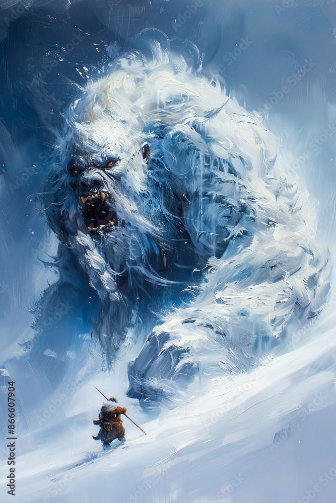 Frost Giant. Generated image. A digital illustration of a painting of ...