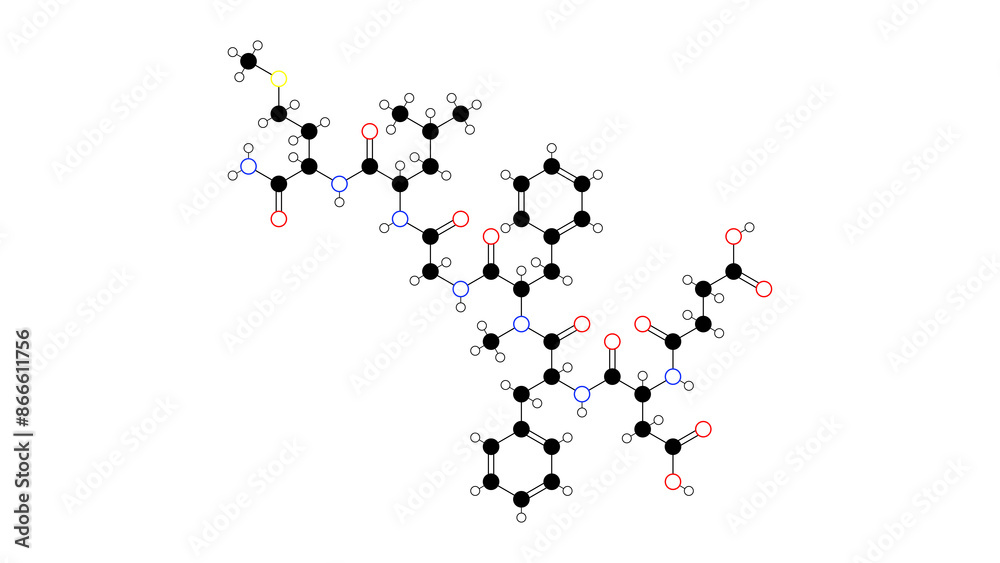senktide molecule, structural chemical formula, ball-and-stick model ...