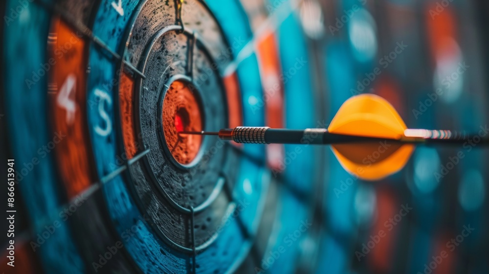 set goals for work. dart aiming at the target center business. goal ...