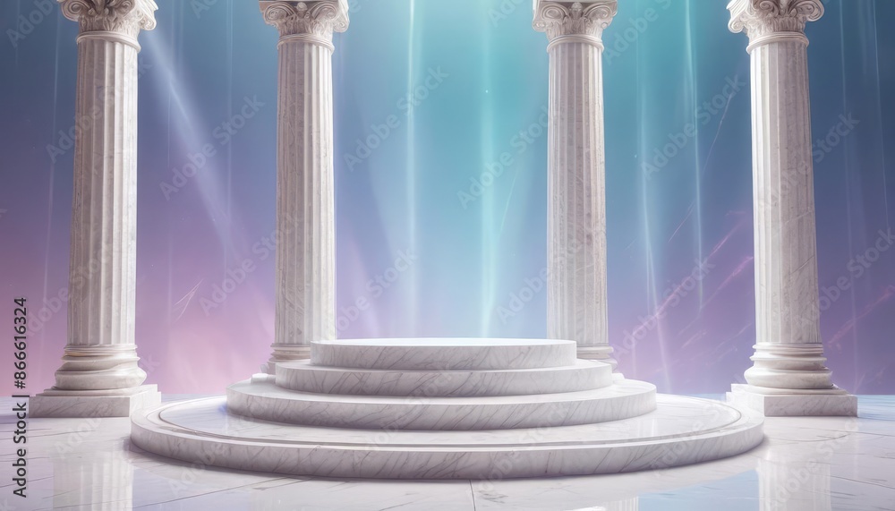 Background podium column 3d roman luxury greek white ancient display ...
