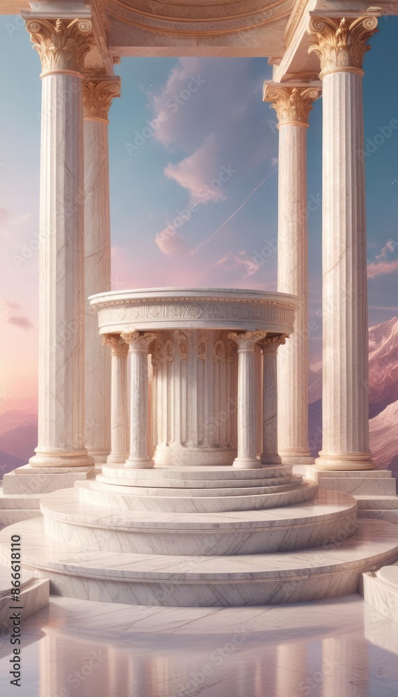 Background podium column 3d roman luxury greek white ancient display ...