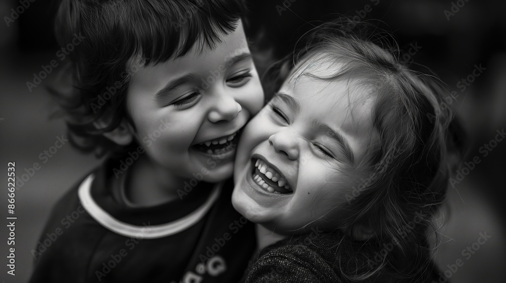 Siblings playfully teasing each other, their laughter and smiles ...