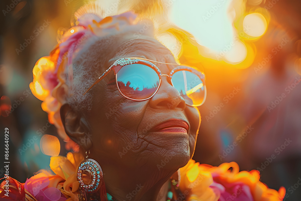 Foto de Inclusive pride month concept of a senior black african ...