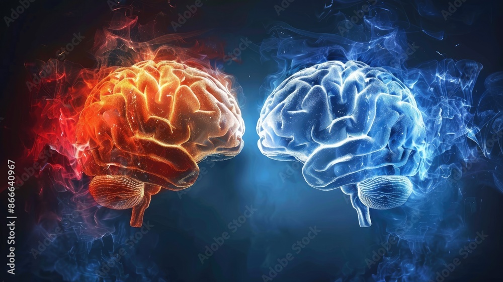 Left brain vs right brain. Logic vs emotion. Fire and ice. This image ...