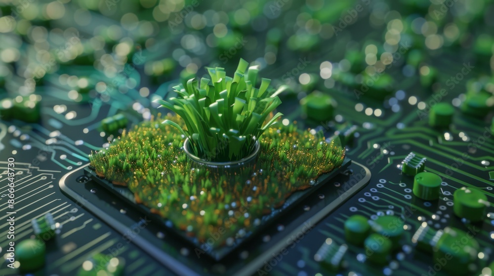 Innovative Green Technology: AI-Generated Chip Pot with Grass and ...