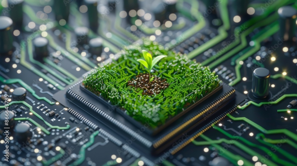 Innovative Green Technology: AI-Generated Chip Pot with Grass and ...
