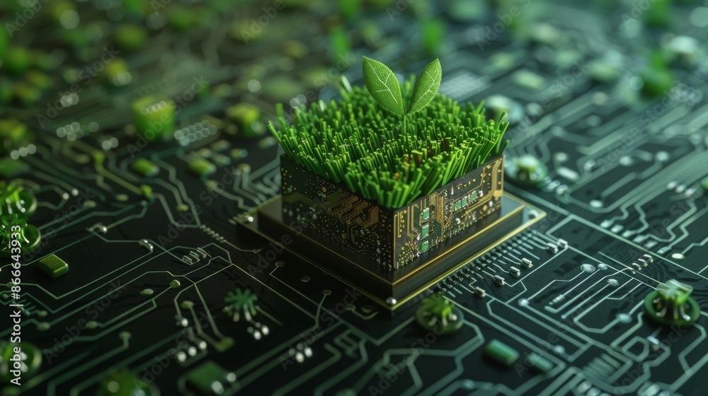 Innovative Green Technology: AI-Generated Chip Pot with Grass and ...
