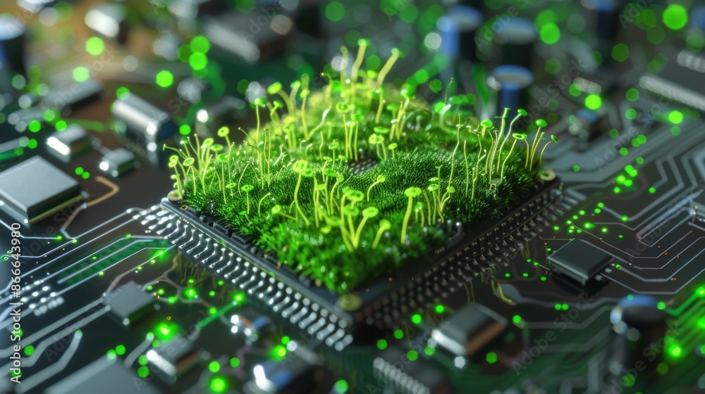Innovative Green Technology: AI-Generated Chip Pot with Grass and ...