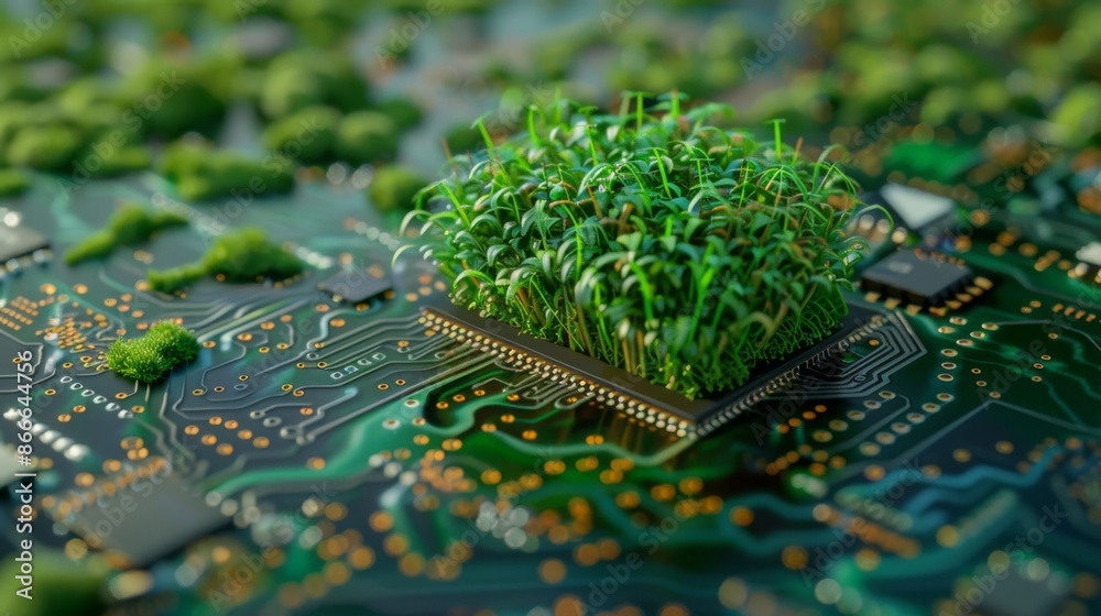 Innovative Green Technology: AI-Generated Chip Pot with Grass and ...