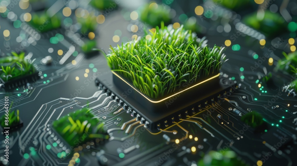 Innovative Green Technology: AI-Generated Chip Pot with Grass and ...