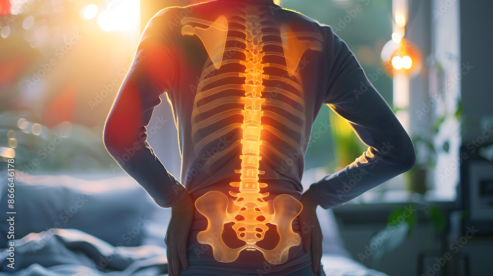 Person with lower back pain, capturing the discomfort and challenges ...