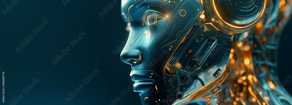 3. Generate an image of a humanoid head designed with artificial ...