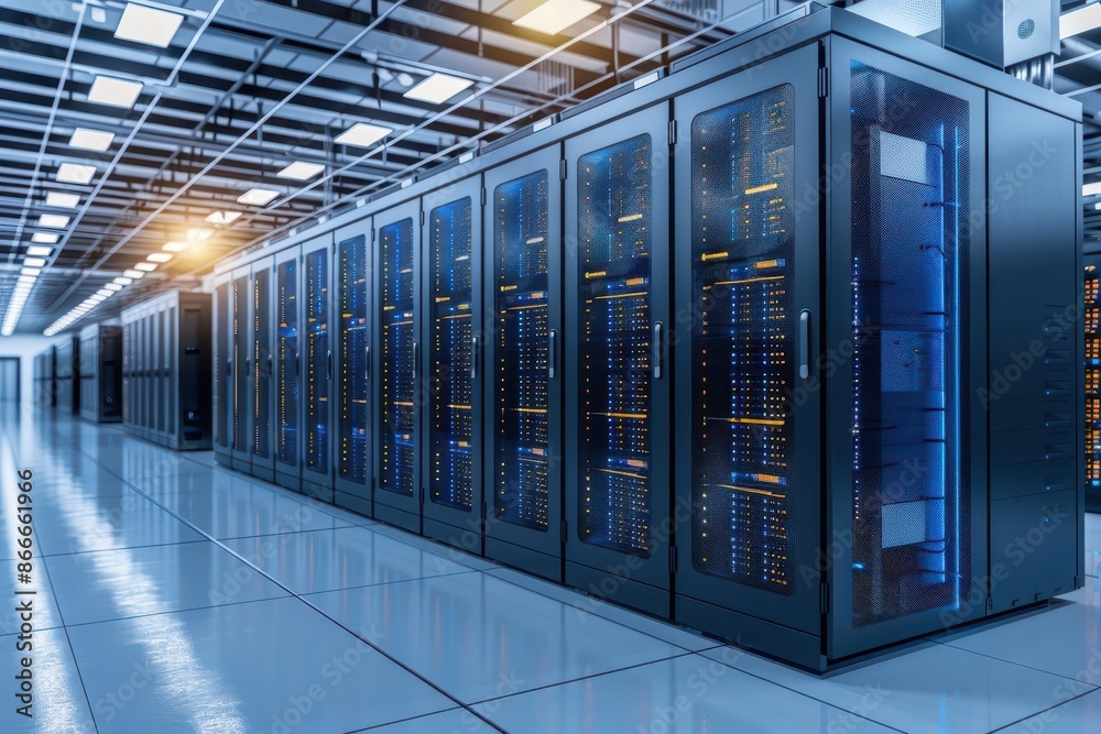 A futuristic computer lab where nanotechnology enables storage devices ...