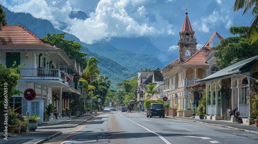 Foto de The historic city of Victoria, Seychelles, known for its ...