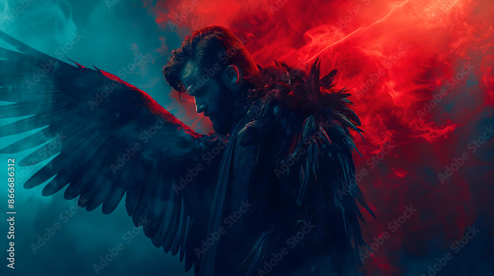 Lucifer is a fallen angel who was expelled from heaven. Stock Photo ...