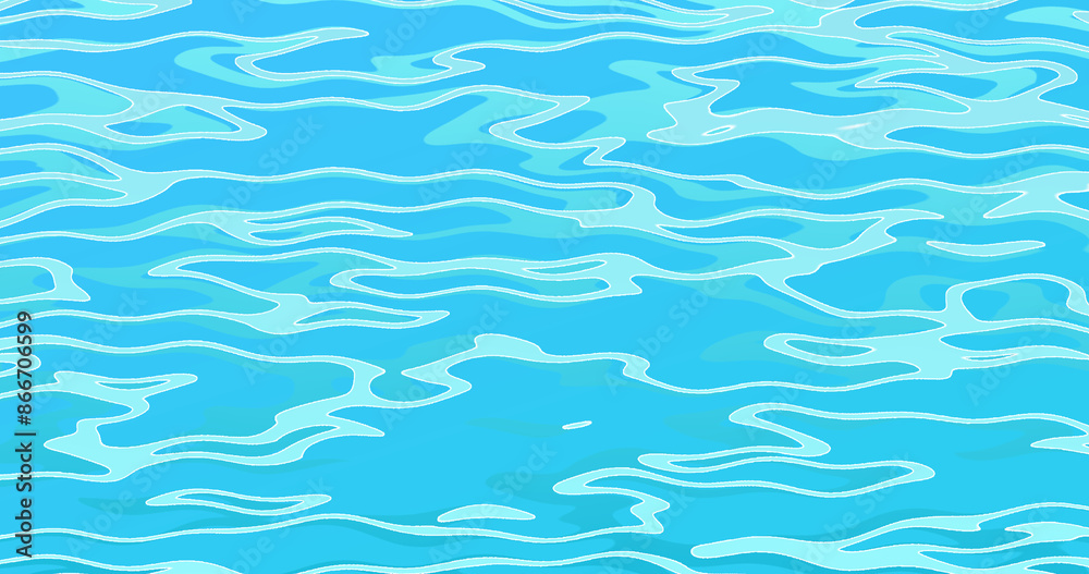 Cartoon water loop. Anime manga style cute elegant cartoon water ...