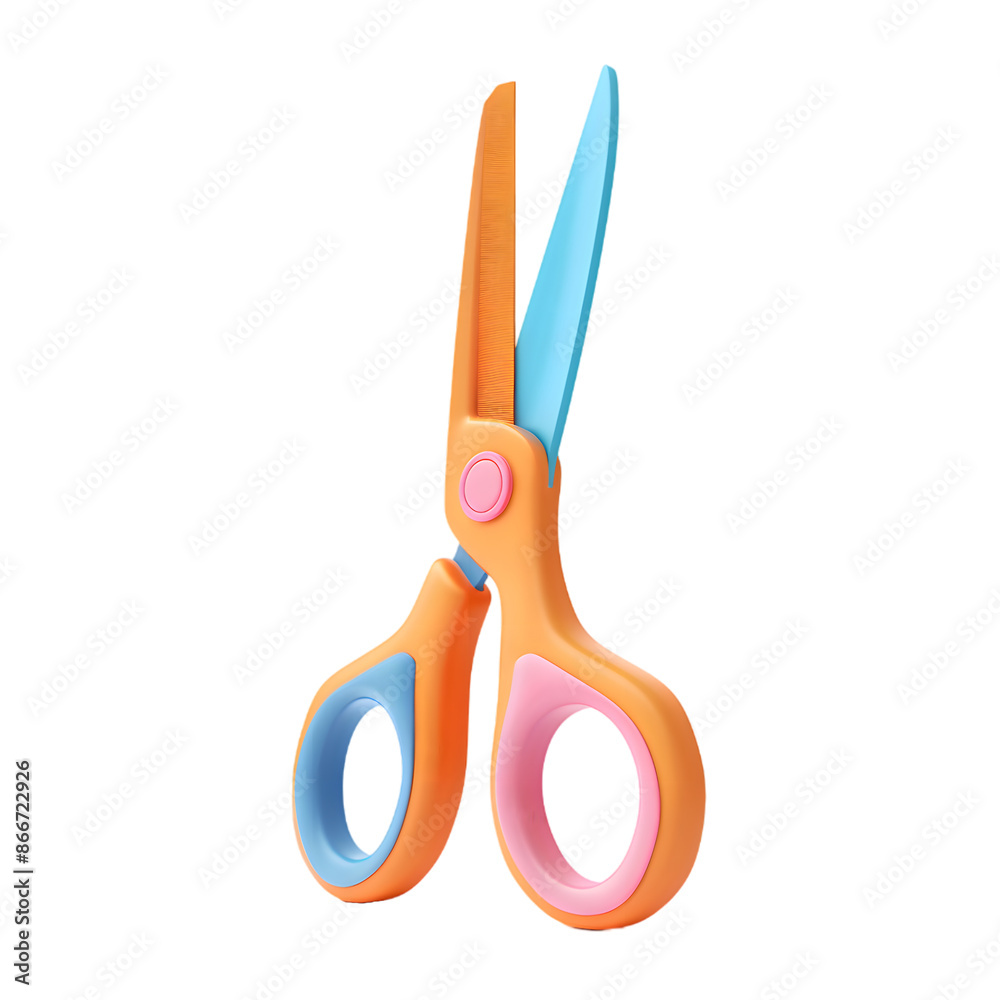 3D icon of cute scissors. Back to school and handmade concept. Isolated ...