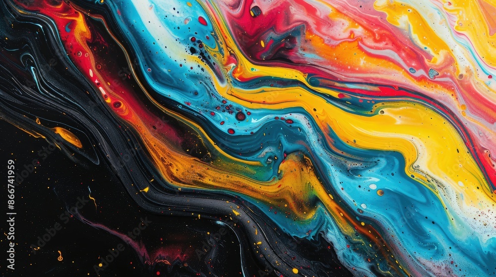 Liquid brilliance: Modern abstract art with bold, vibrant swirls ...